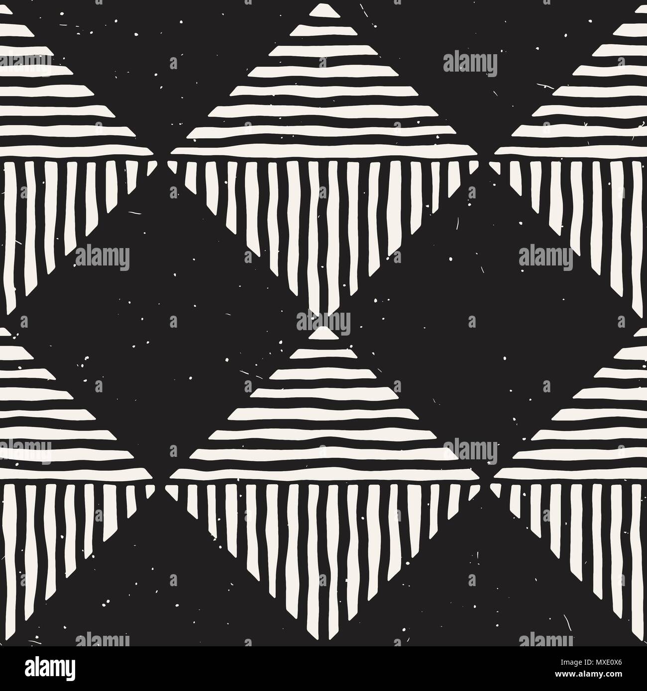 Hand drawn seamless repeating pattern with checker lines tiling. Grungy ...