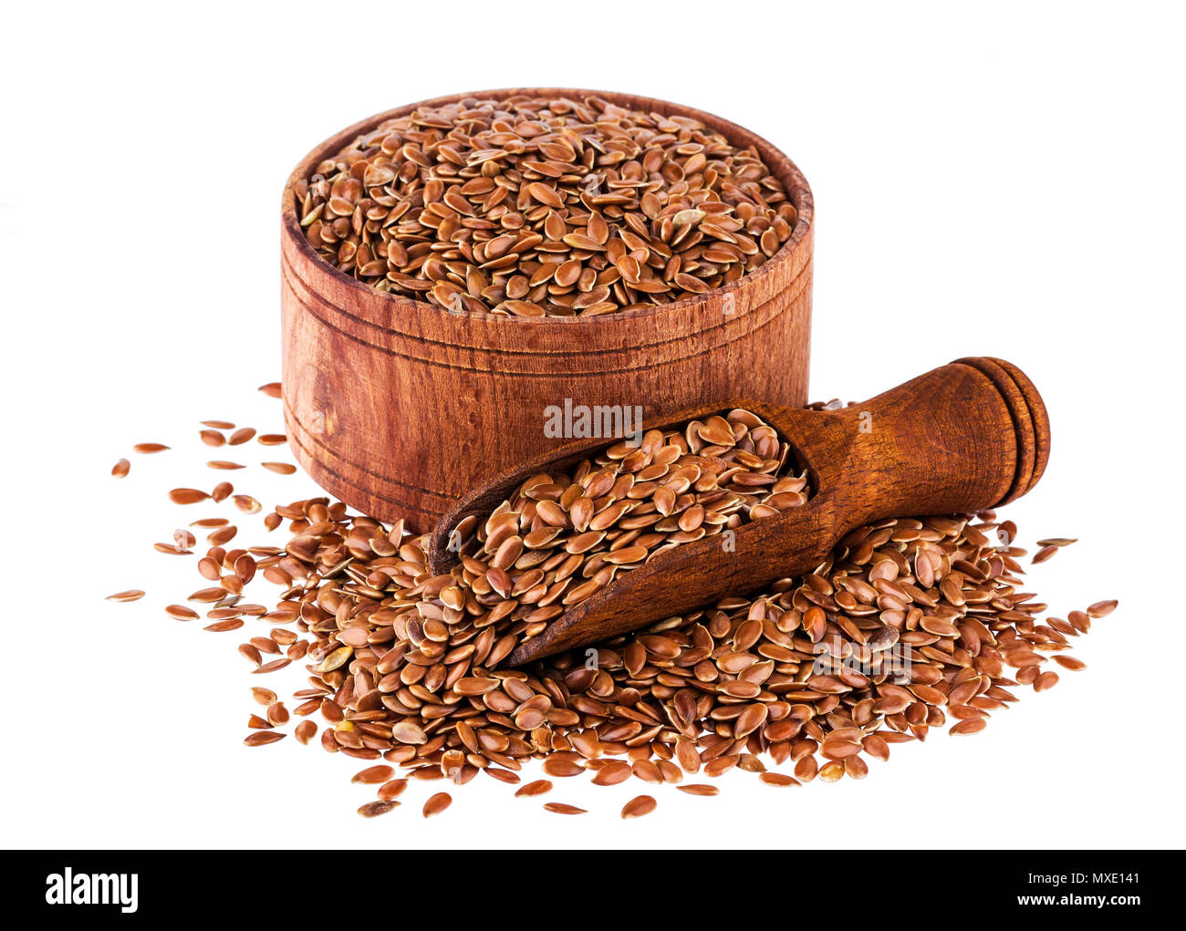 Flax seeds isolated on white background Stock Photo - Alamy