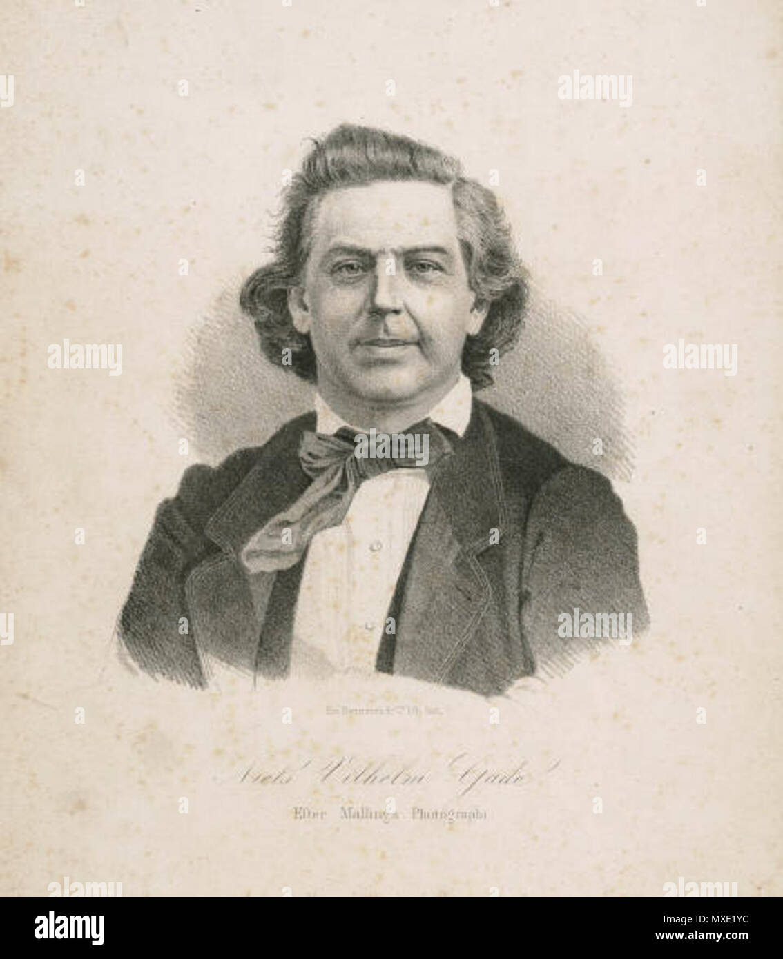 . English: Portrait of Niels Gade, Danish composer. Original in Hans ...