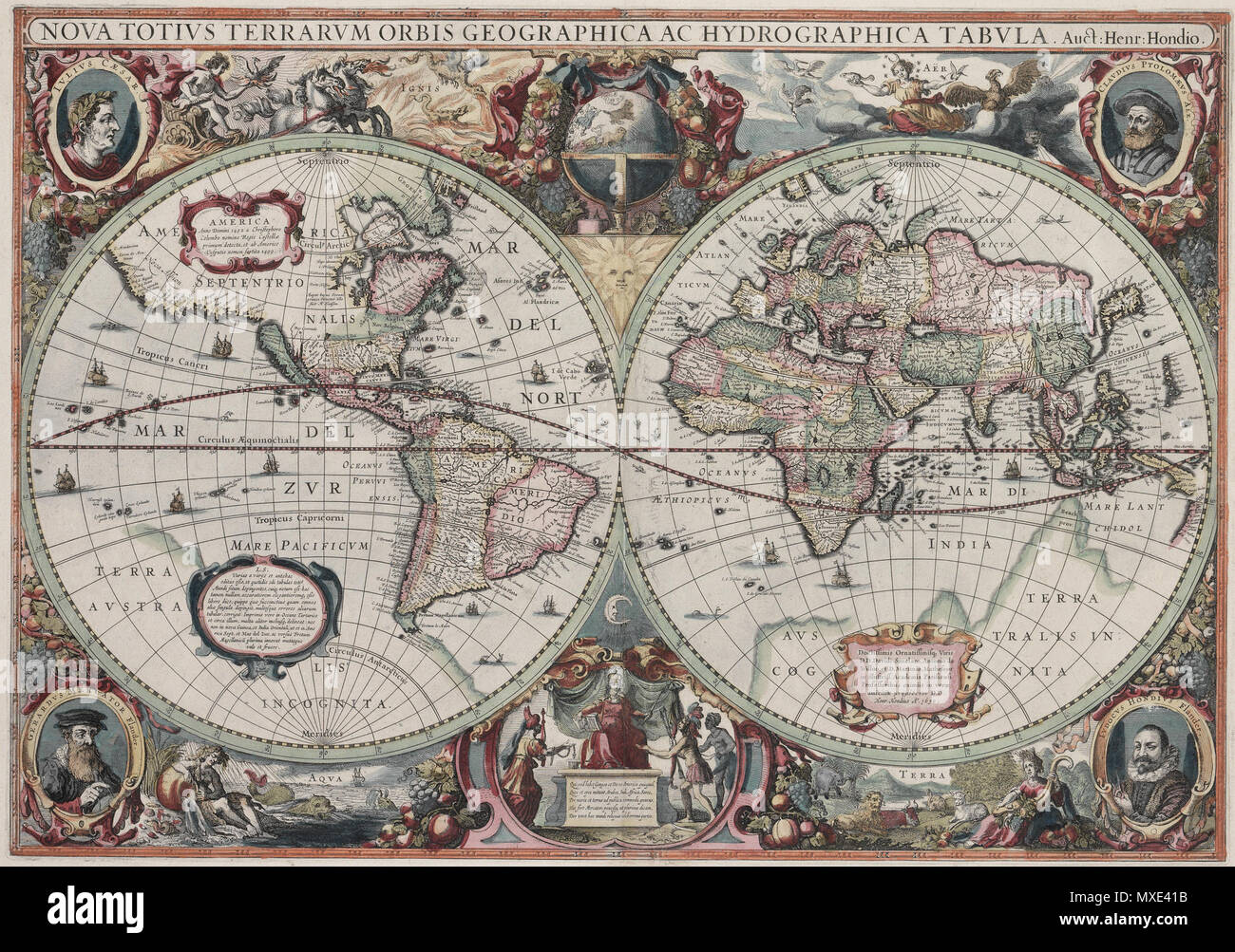 . This is an image of Nova totius Terrarum Orbis geographica ac hydrographica tabula, a map of ...