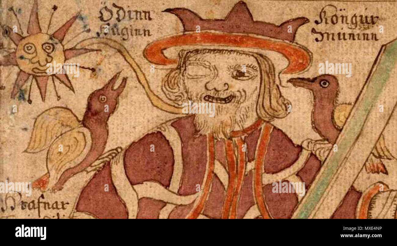 . Odin hrafnar English: The two ravens Hugin and Munin on Odin's ...