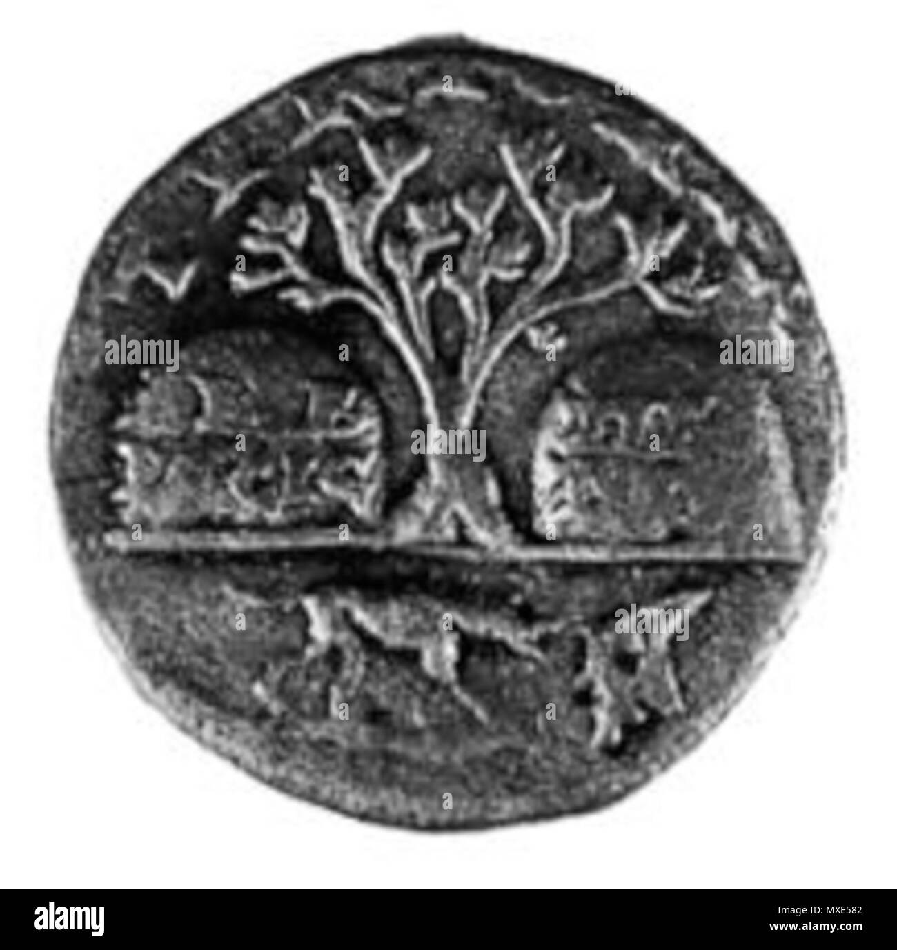 . English: Ancient Greek coin depicting a legend, how Ancient purple ...