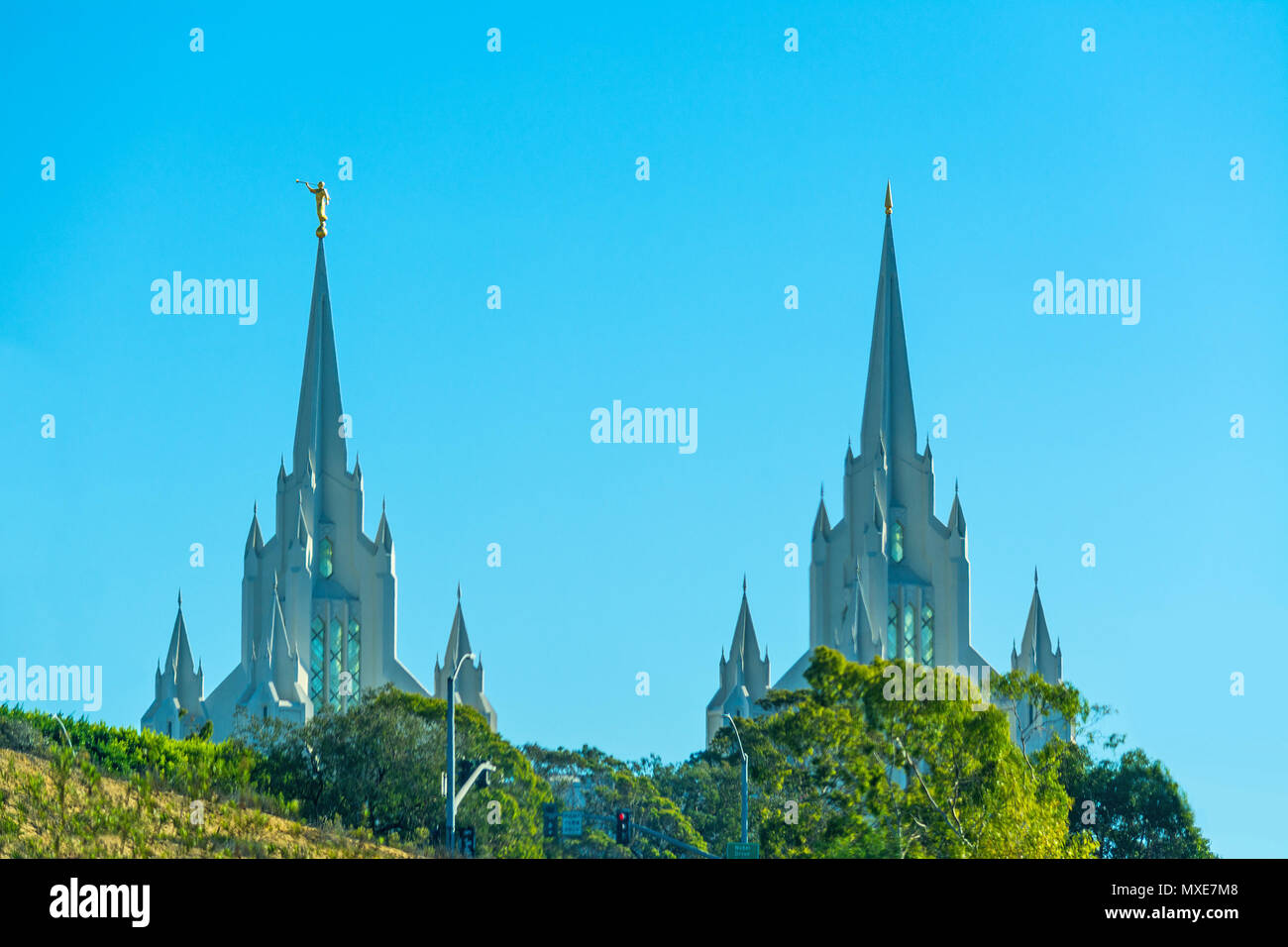 San Diego LDS church on a clear day, California Stock Photo - Alamy