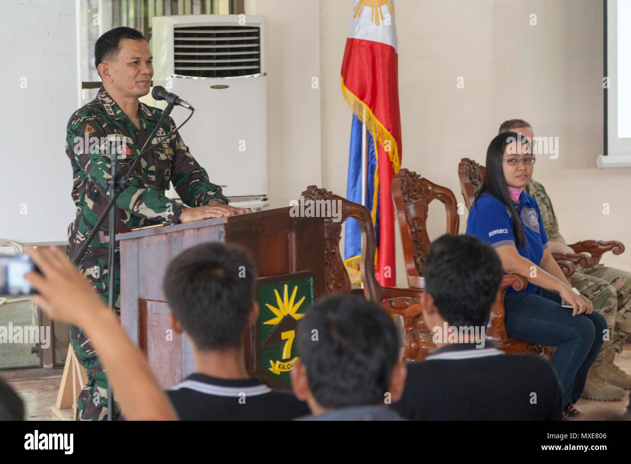 Philippine Army Lt. Col. Lucito Carin, 7th Infantry Division, delivers ...