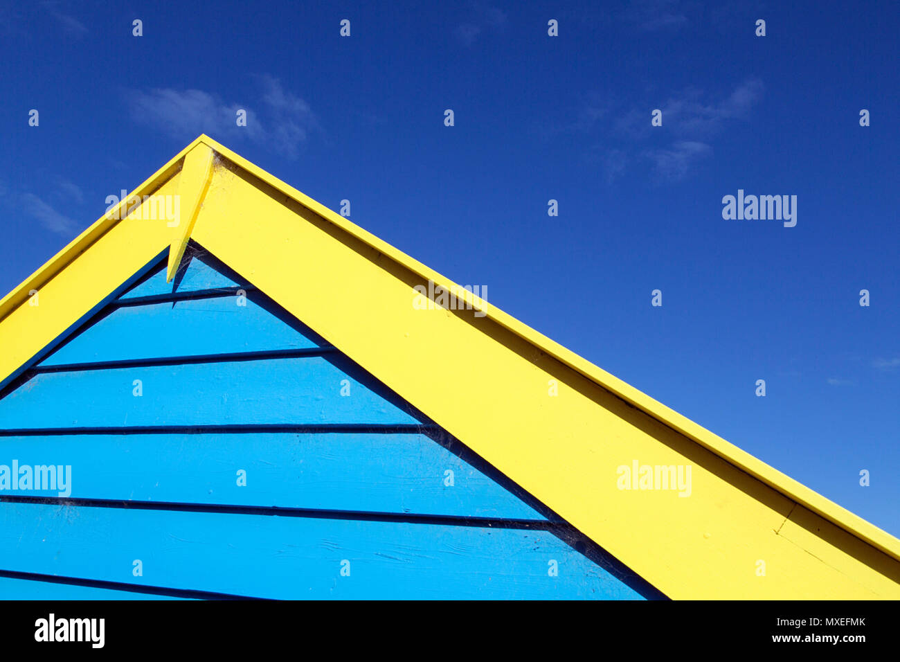 Close up view of Melbourne's colourful Bathing Boxes on Brighton Beach ...