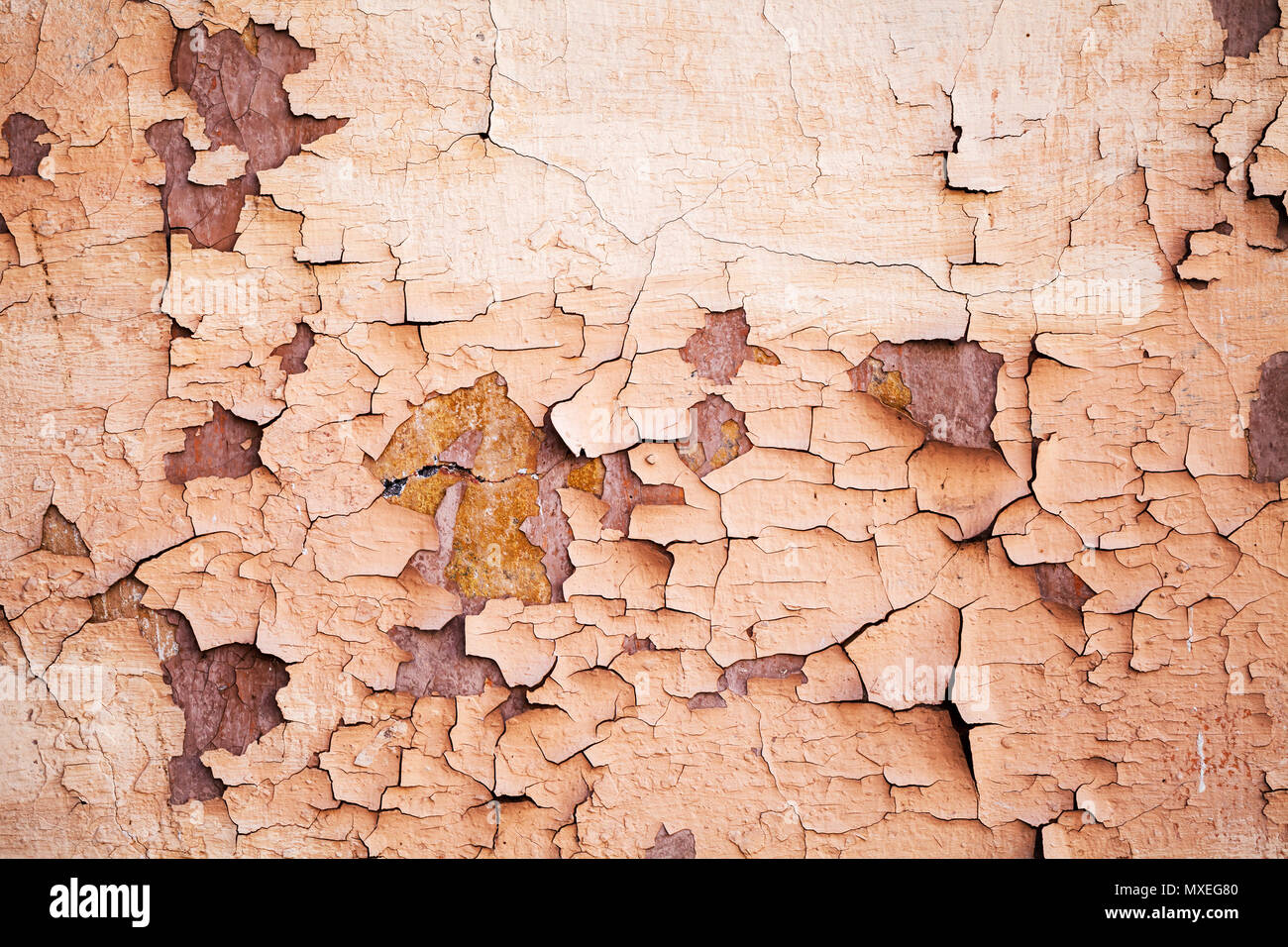 Grunge metal wall with peeling paint and rust spots, close-up ...