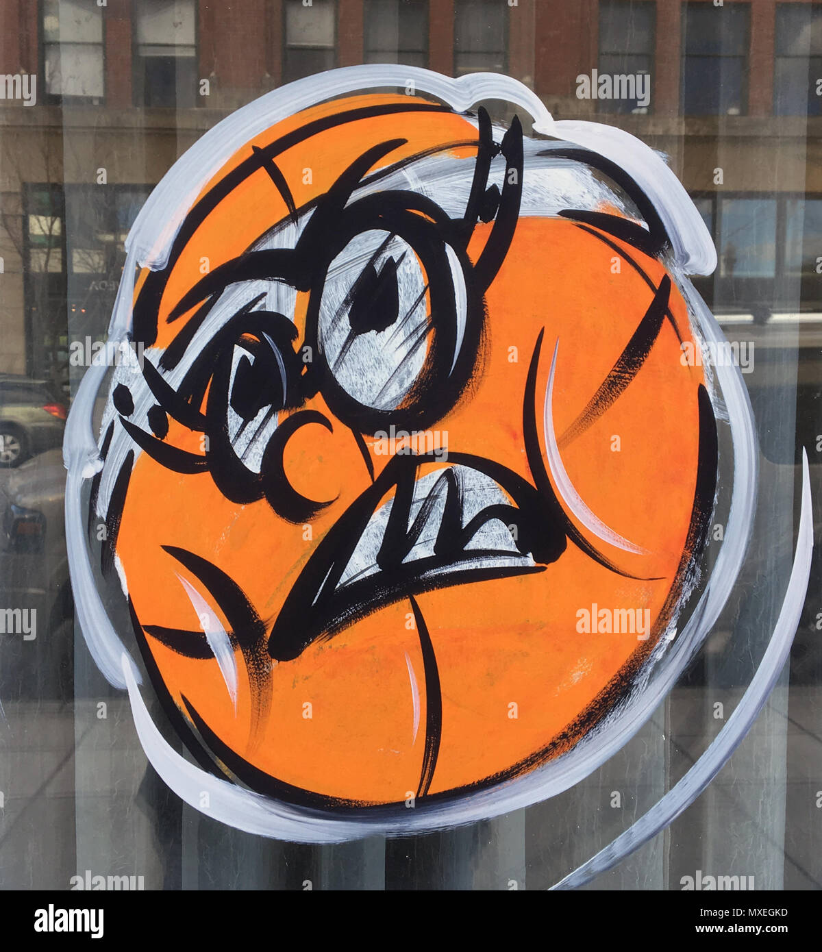 Basketball game promotion angry drawing, US, 2018 Stock Photo - Alamy