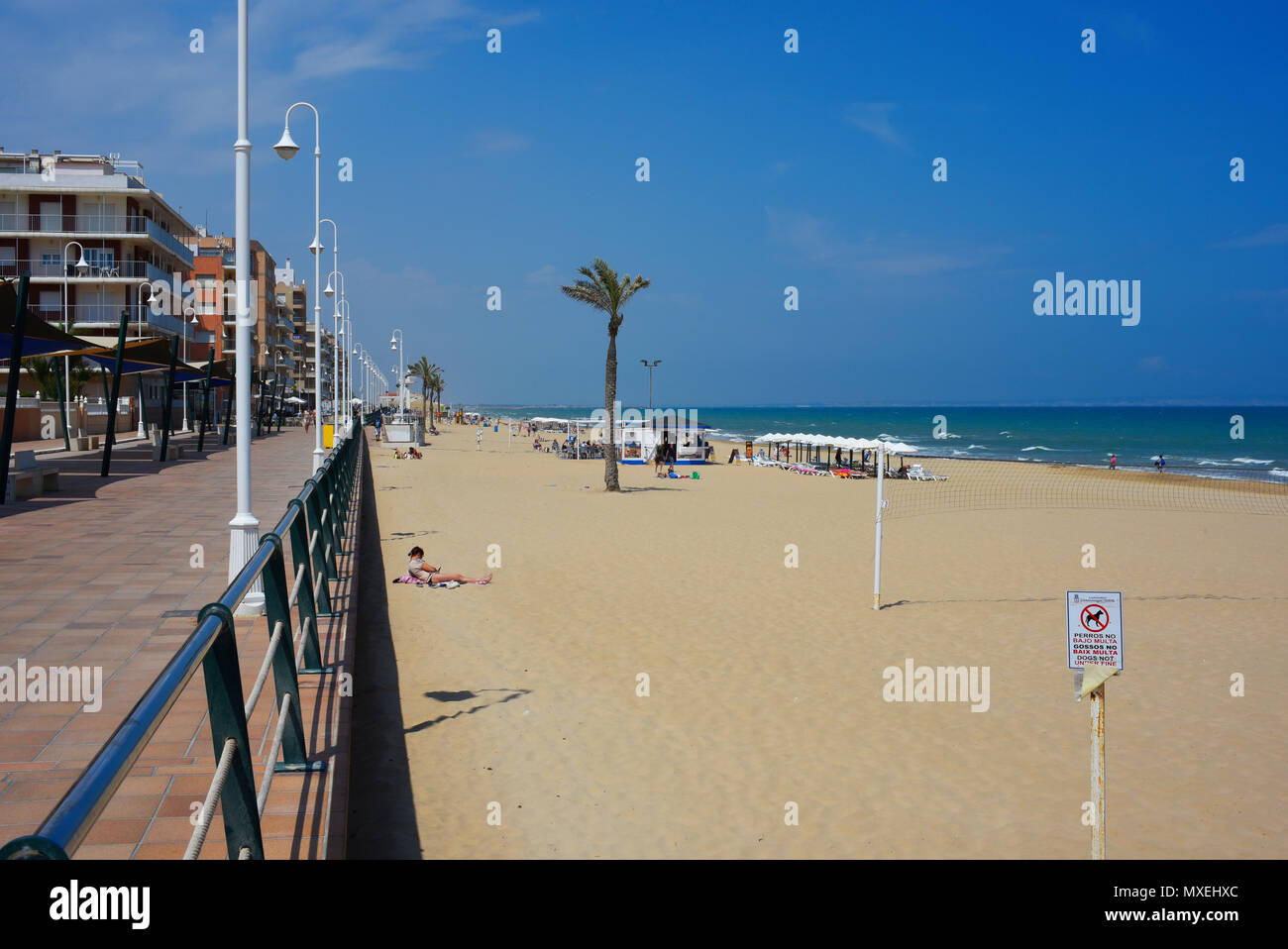 Guardamar Promenade, Guardamar del Segura, Spain. Mediterranean beach ...