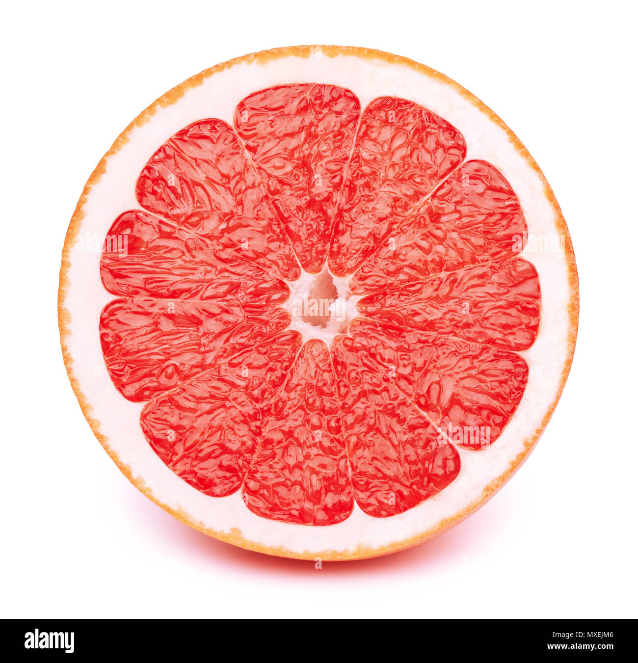 Half of grapefruit fruit slice isolated on white Stock Photo - Alamy