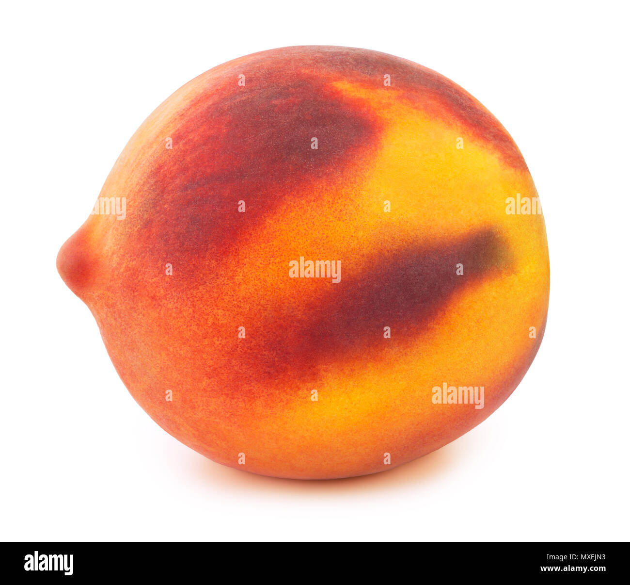 Fresh yellow peach isolated on white Stock Photo - Alamy