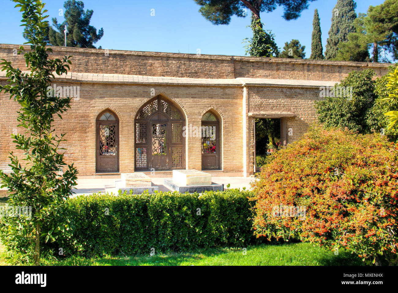 The tomb of the famous Iranian poet Hafez in Shiraz in the south of ...