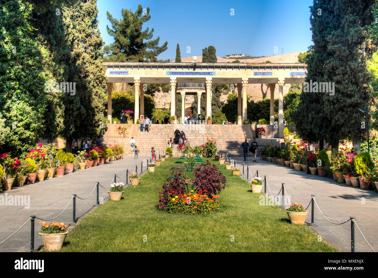 SHIRAZ, IRAN - NOVEMBER 2017: The tomb of the famous Iranian poet Hafez ...