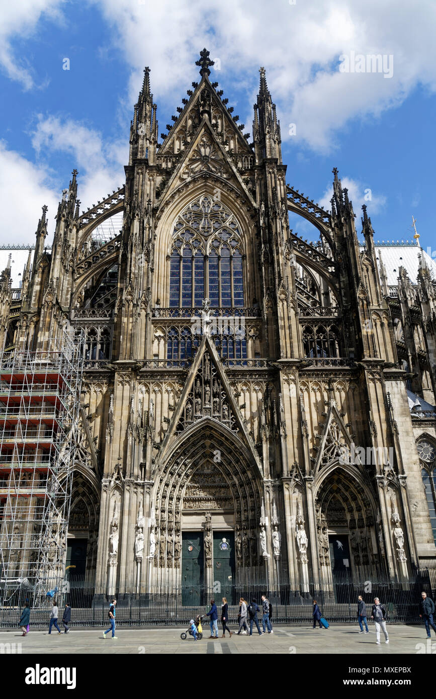 The southern portal of the gothic Cathedral at Cologne, Germany with it ...