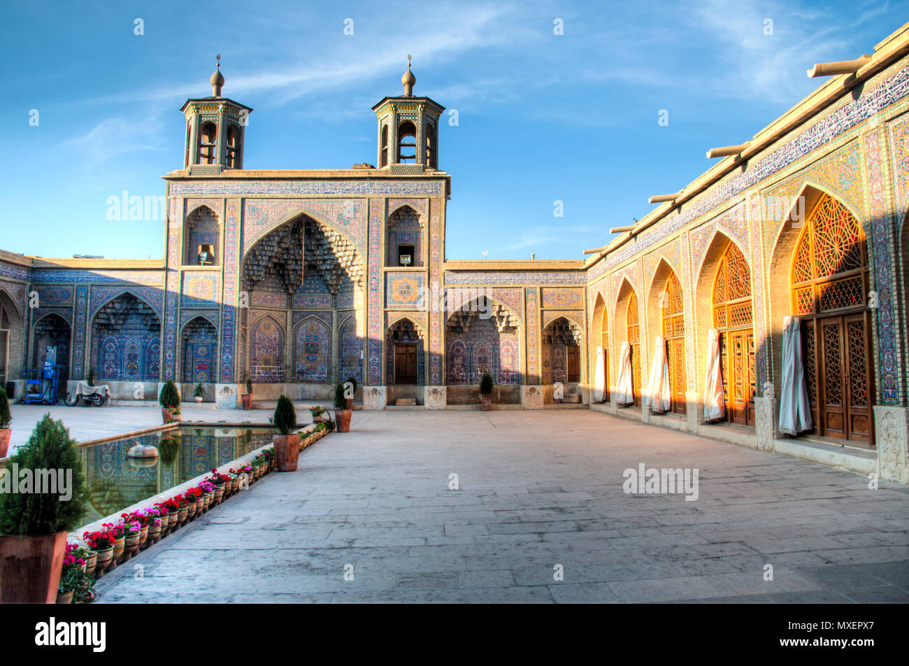 The Nasir al-Mulk mosque or also called Pink mosque in the centre of ...