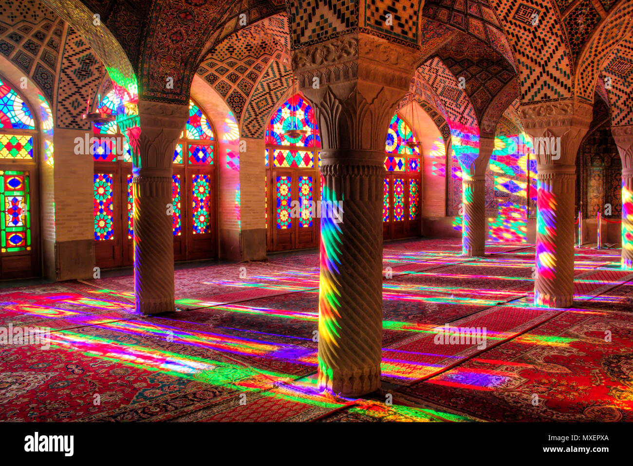 The Nasir Al Mulk Mosque Also Known As The Pink Mosque Is A Traditional ...