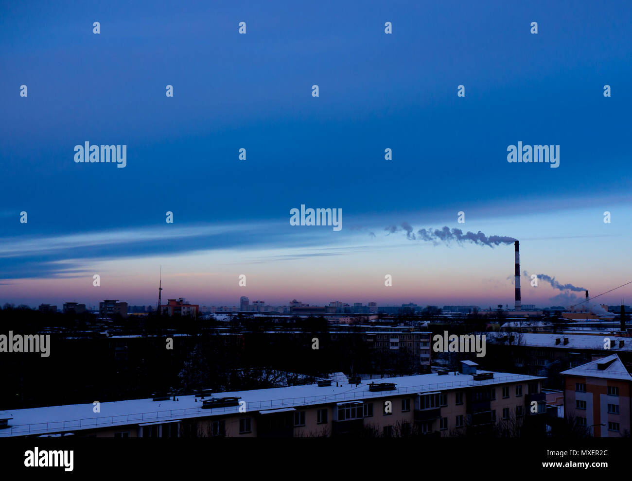 The city outdoor Factory chimneys Stock Photo - Alamy