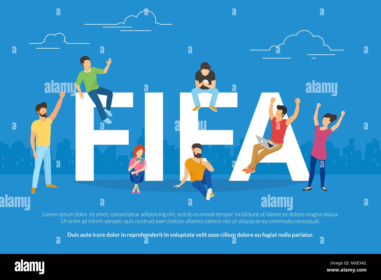 Football fans fan children Stock Vector Images - Alamy