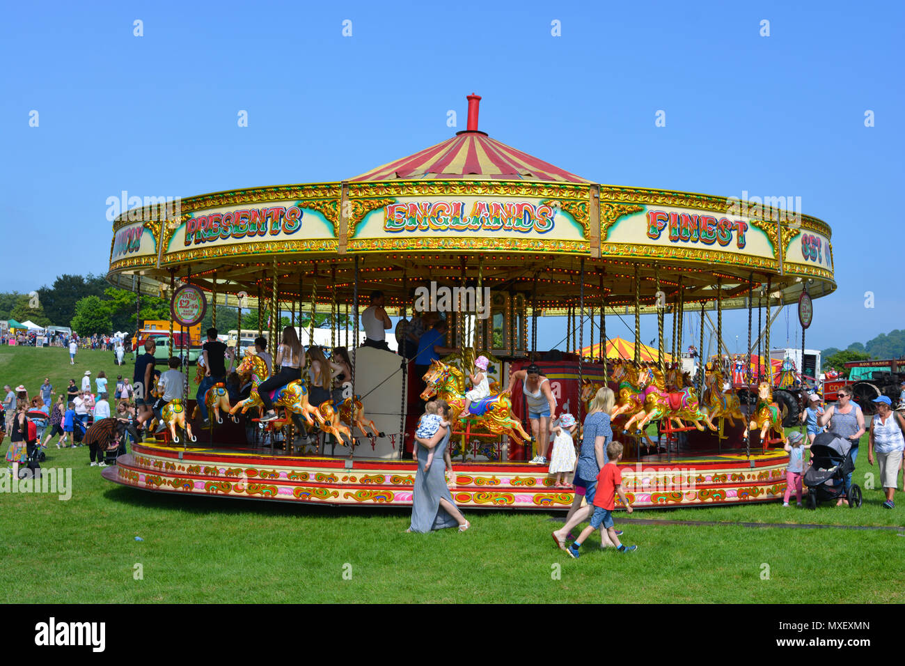 Fairground and merry-go-round at the annual Sherborne Castle Country ...