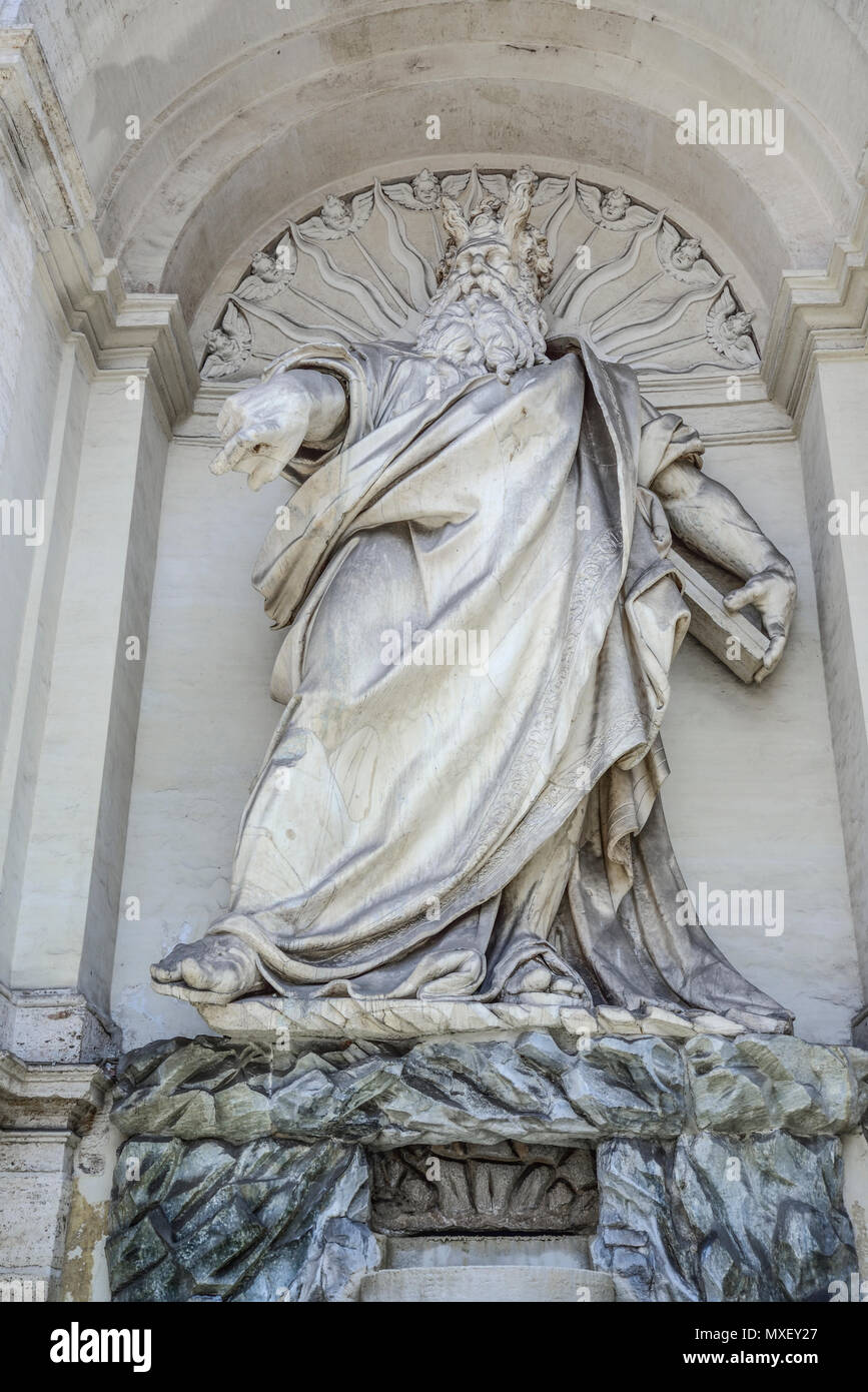 Rome, Italy, Fountain of the Moses (happy water fountain). Moses is ...