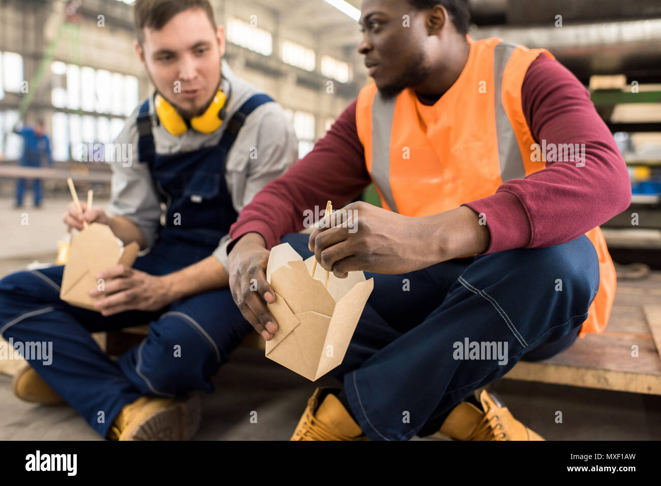 Taking Break from Exhausting Work Stock Photo - Alamy