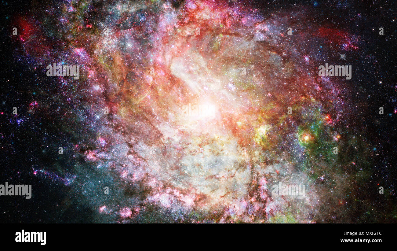 Nebula and stars in deep space, glowing mysterious universe. Elements ...