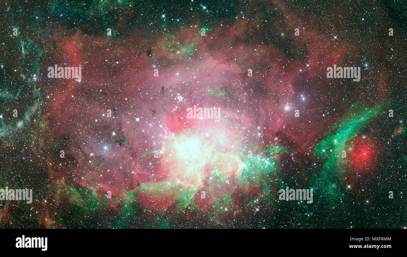 Stars, dust and gas nebula in a far galaxy. Elements of this image ...