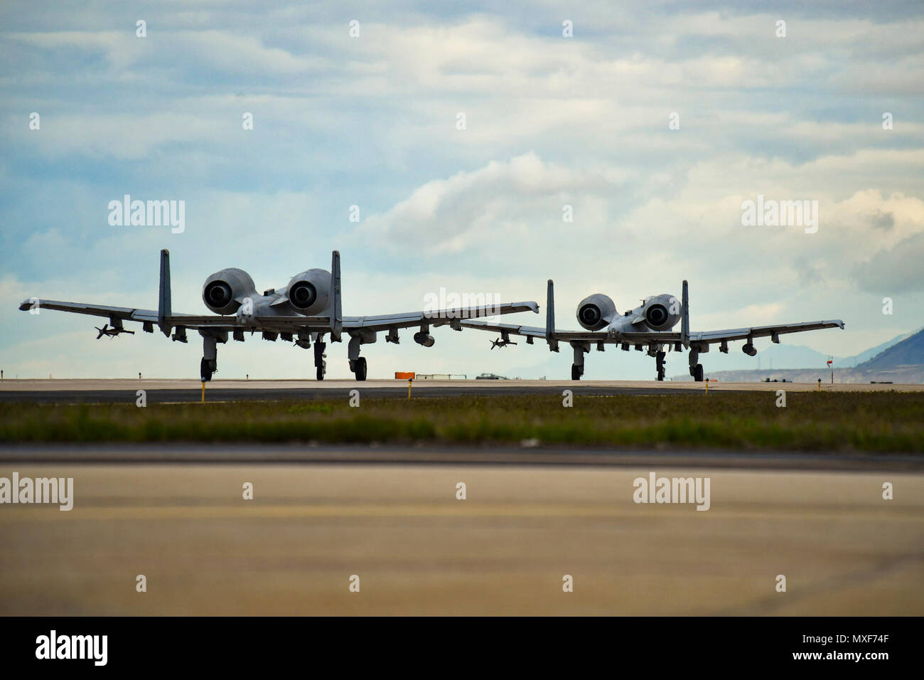 A-10 Thunderbolt II aircraft from Moody Air Force Base, Georgia, taxi ...