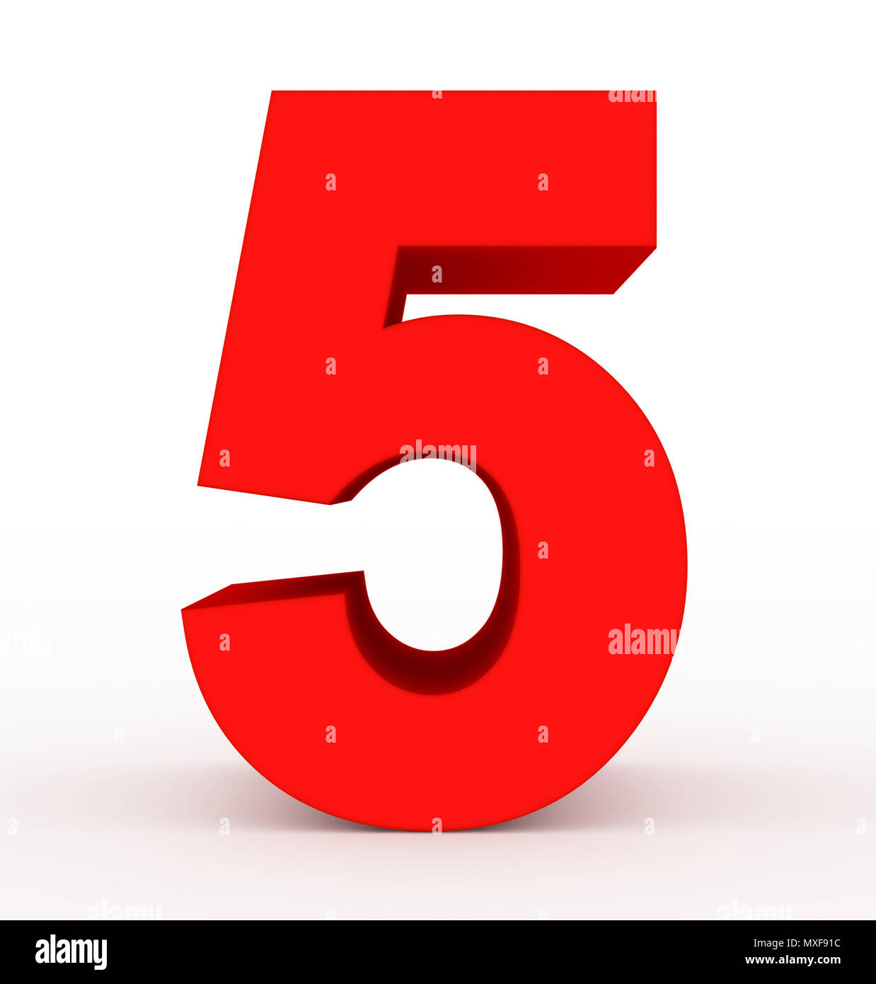 3d red number 5 hi-res stock photography and images - Alamy
