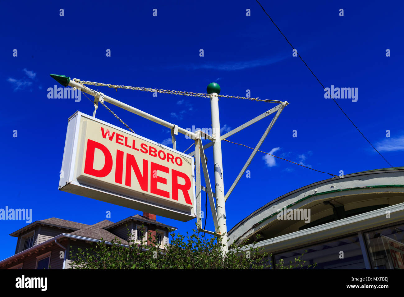 Wellsboro, PA, USA - July 26, 2016: The Wellsboro Diner is a landmark ...