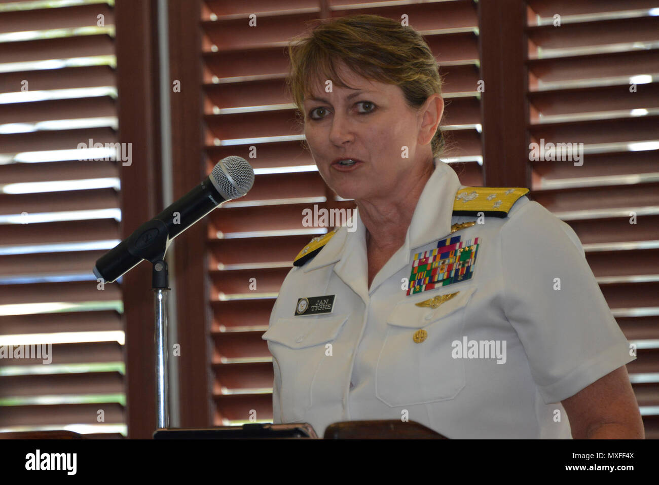 FORT LAUDERDALE, Fla -- Vice Admiral Jan Tighe spoke at a Salute to ...
