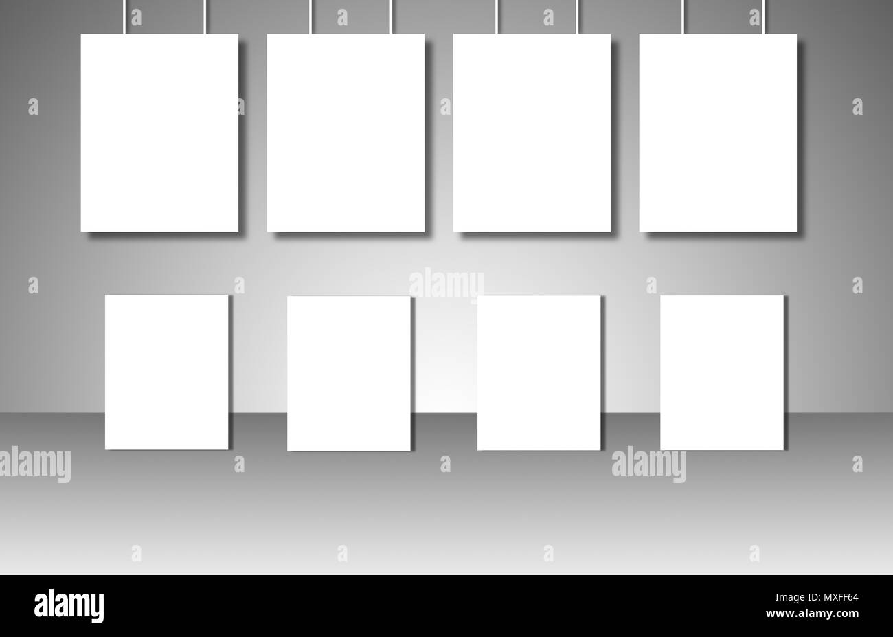 Posters on wall room Black and White Stock Photos & Images - Alamy