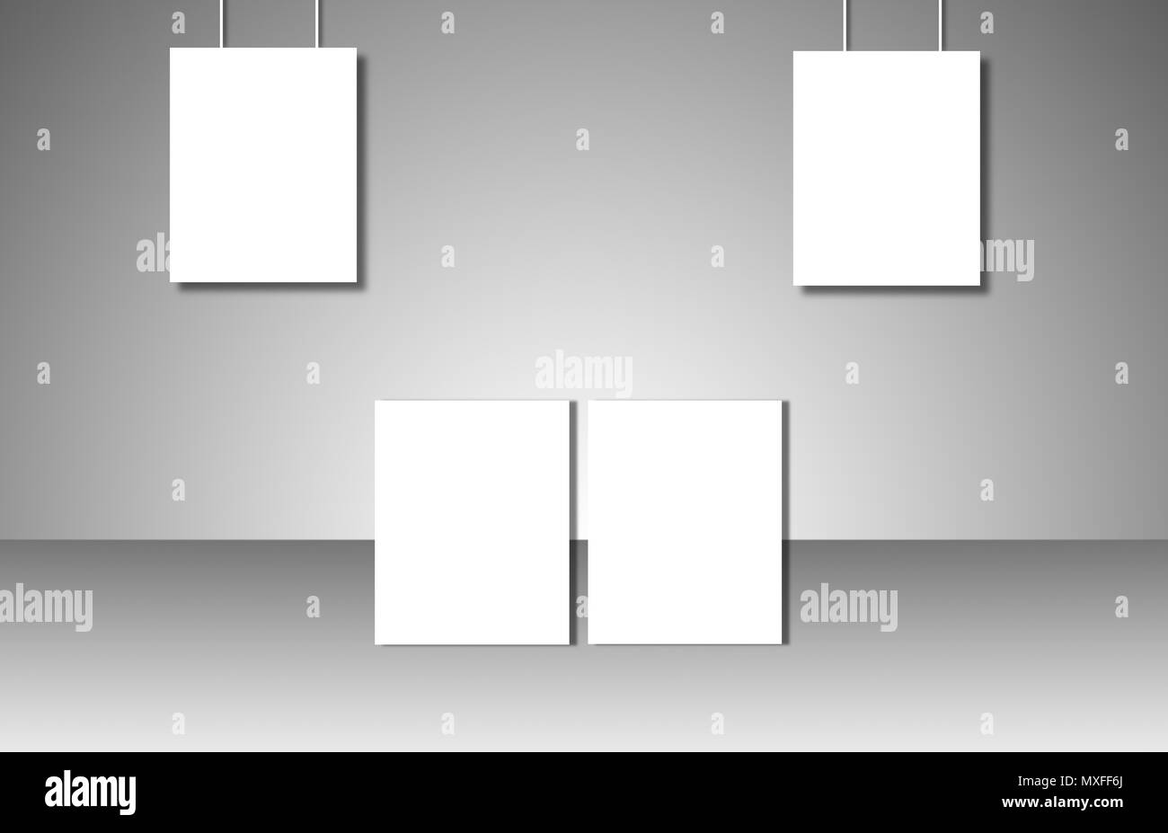 Posters on wall room Black and White Stock Photos & Images - Alamy