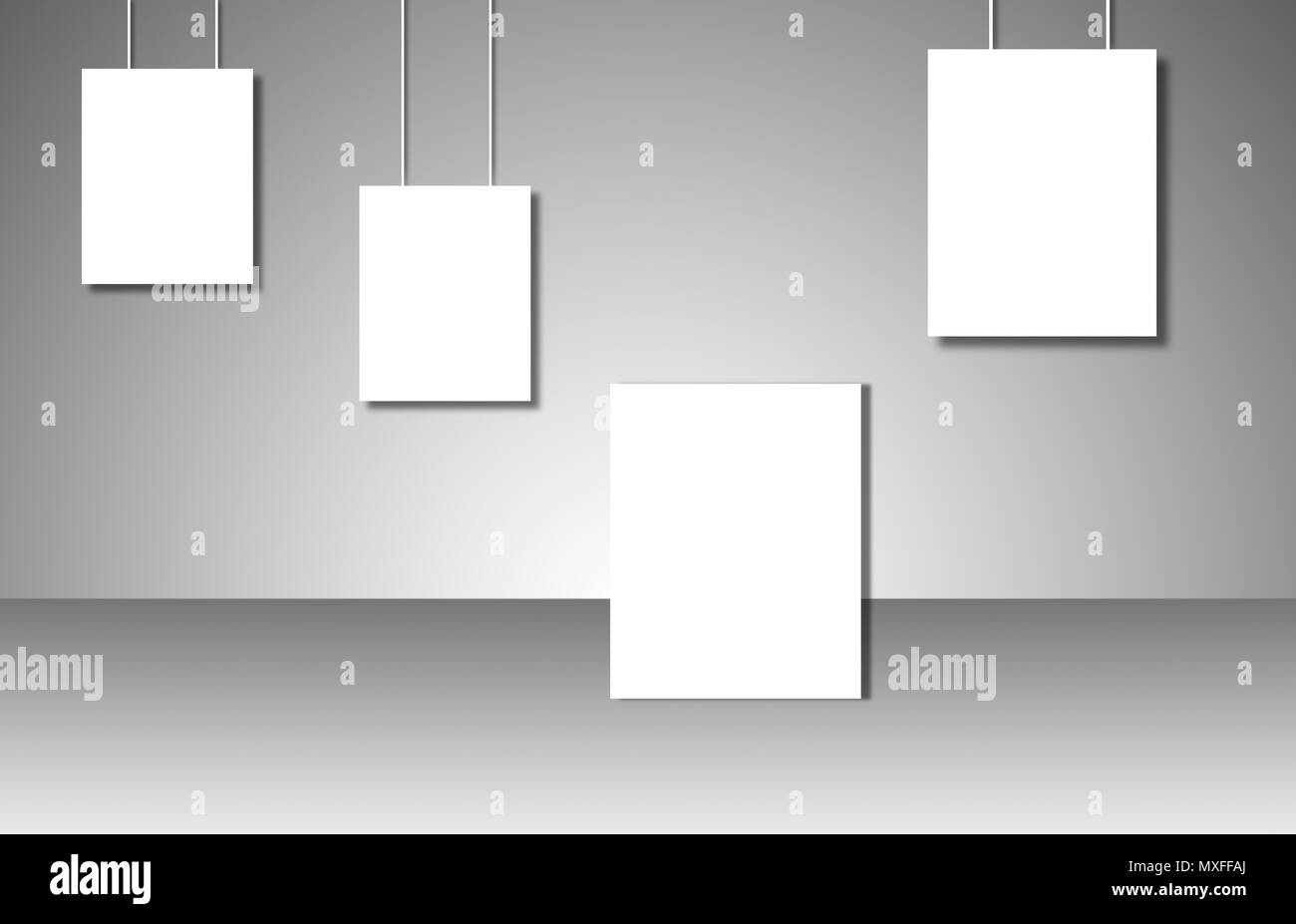 Posters on wall room Black and White Stock Photos & Images - Alamy