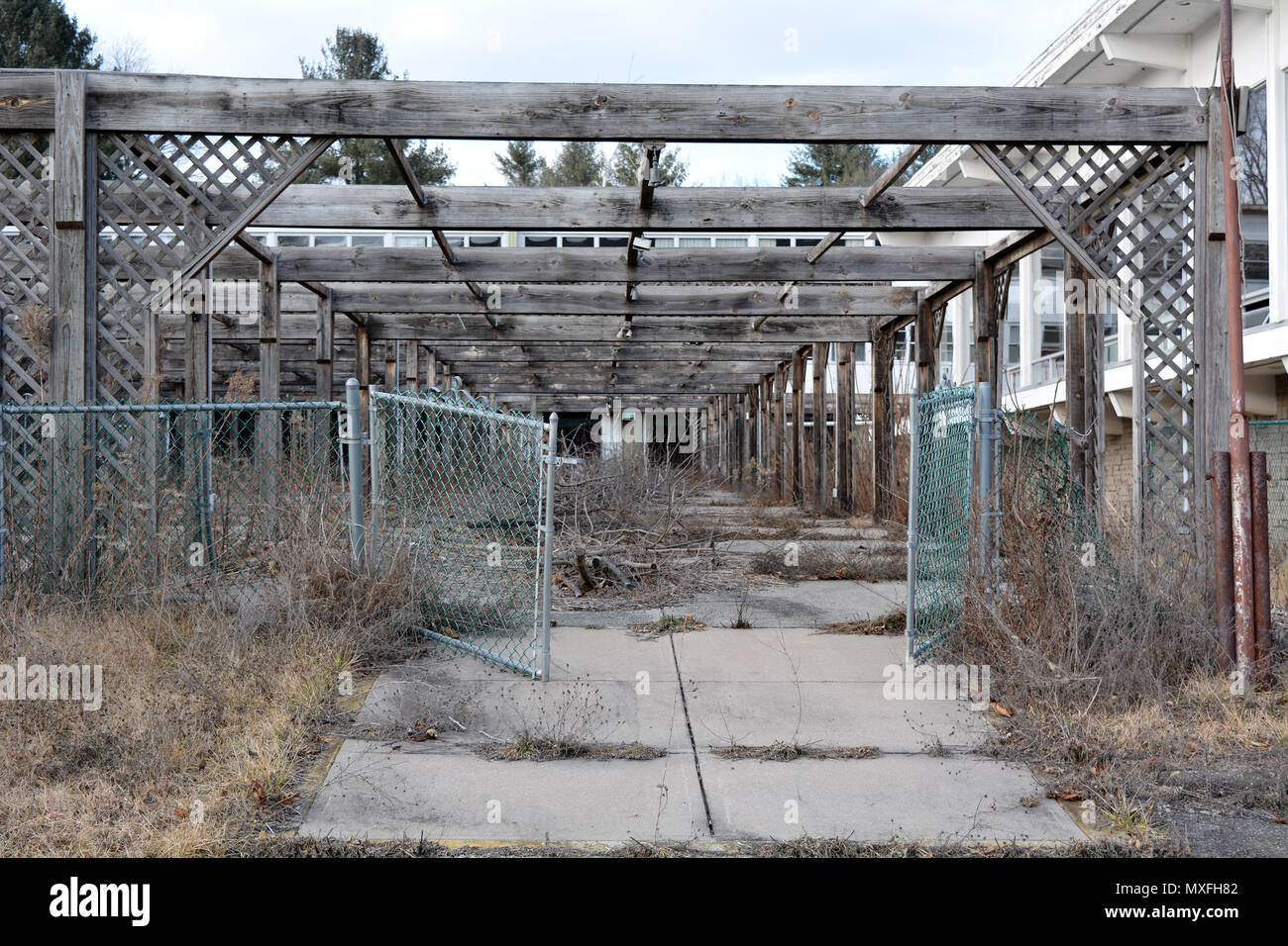 Pergola Entrance at an Abandoned Homowack Lodge Resort Hotel In Spring ...
