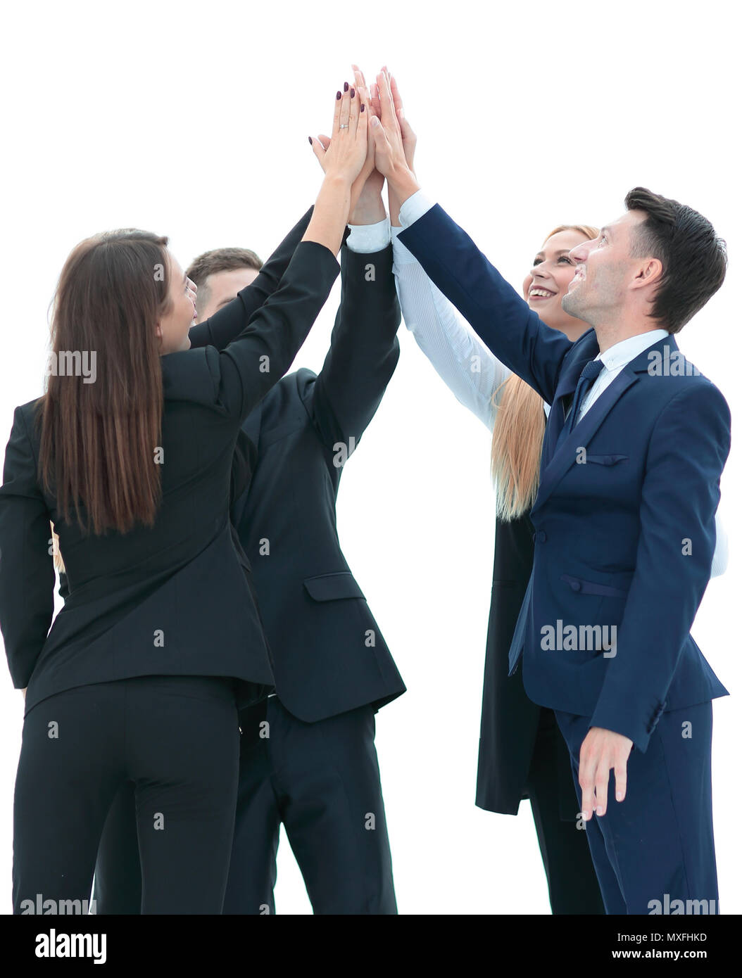 business team showing their success ,hands clasped together Stock Photo ...