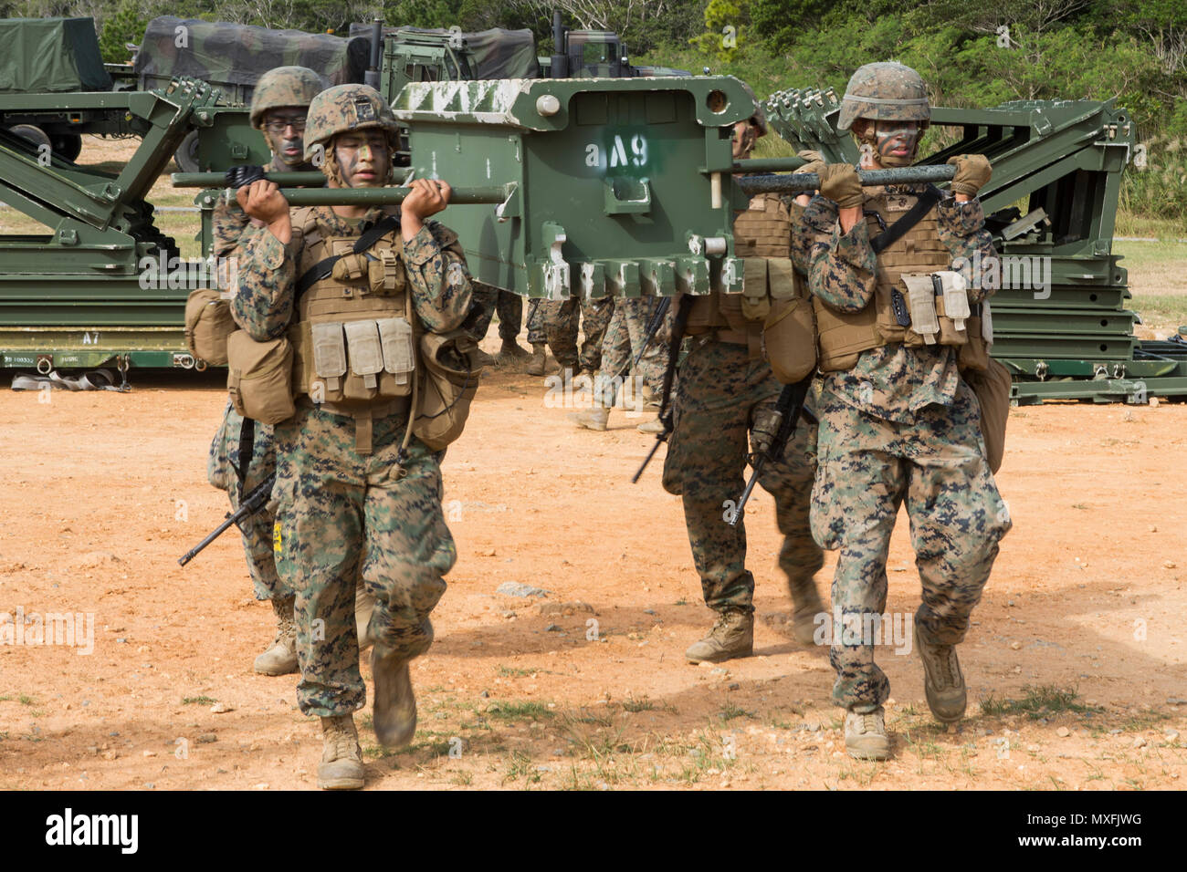 Marines with Bravo Company, 9th Engineering Support Battalion, 3d ...