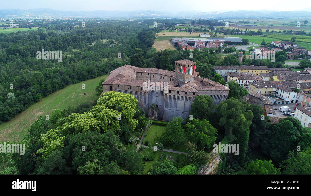 Aerial view of Montechiarugolo castle, Parma, Italy Stock Photo - Alamy