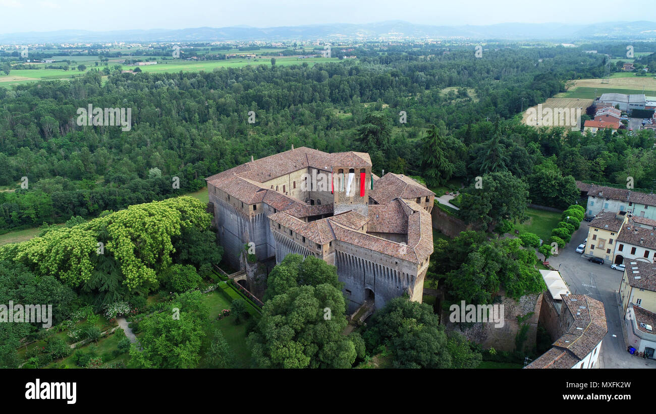 Aerial view of Montechiarugolo castle, Parma, Italy Stock Photo - Alamy