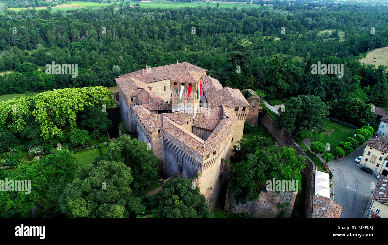 Aerial view of Montechiarugolo castle, Parma, Italy Stock Photo - Alamy