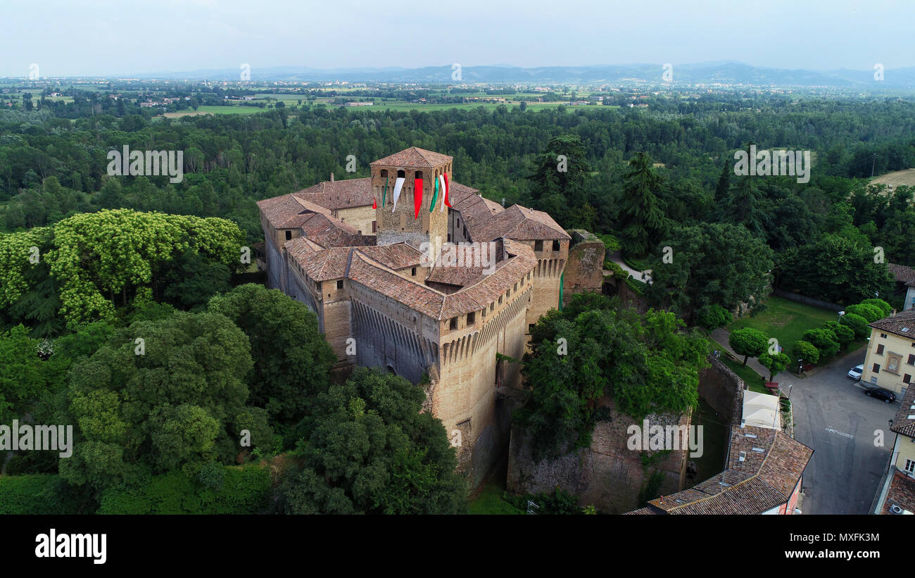 Aerial view of Montechiarugolo castle, Parma, Italy Stock Photo - Alamy