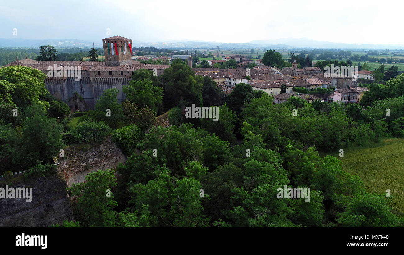 Aerial view of Montechiarugolo castle, Parma, Italy Stock Photo - Alamy