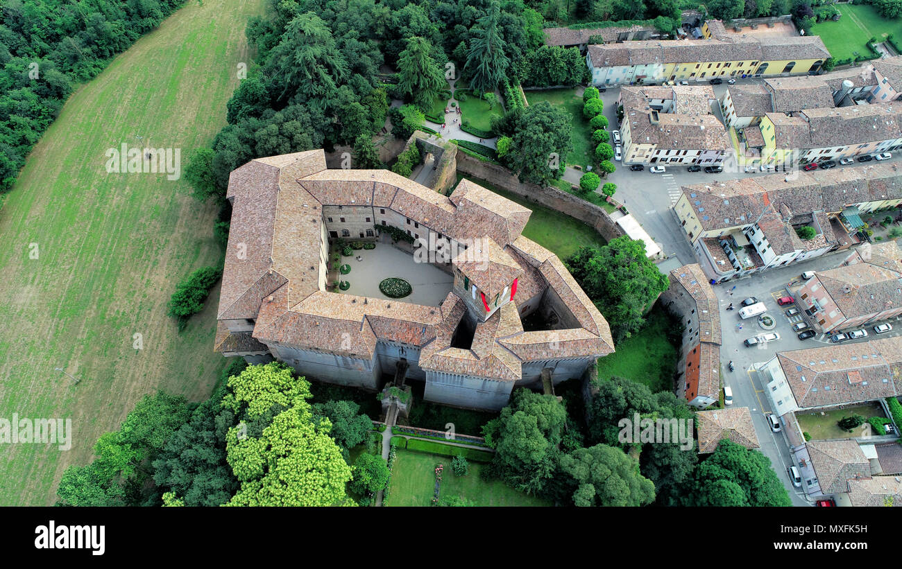 Aerial view of Montechiarugolo castle, Parma, Italy Stock Photo - Alamy