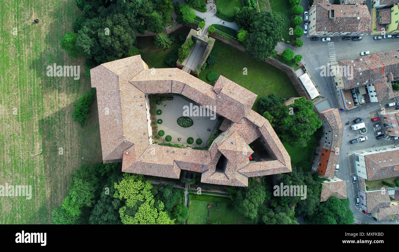 Aerial view of Montechiarugolo castle, Parma, Italy Stock Photo - Alamy