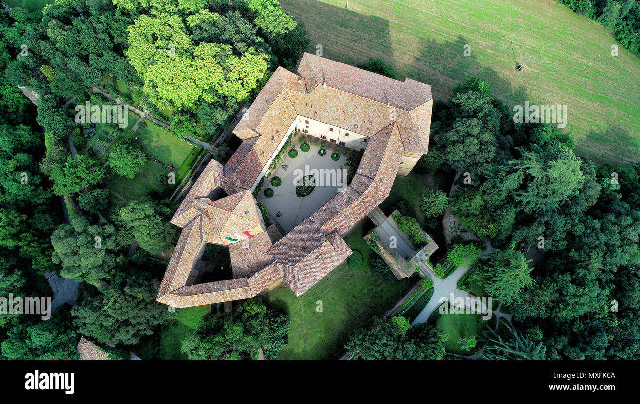 Aerial view of Montechiarugolo castle, Parma, Italy Stock Photo - Alamy