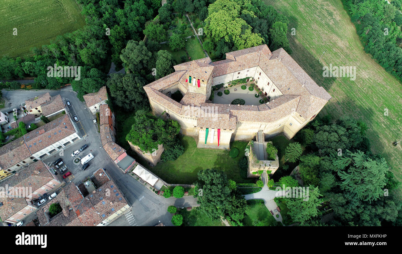 Aerial view of Montechiarugolo castle, Parma, Italy Stock Photo - Alamy