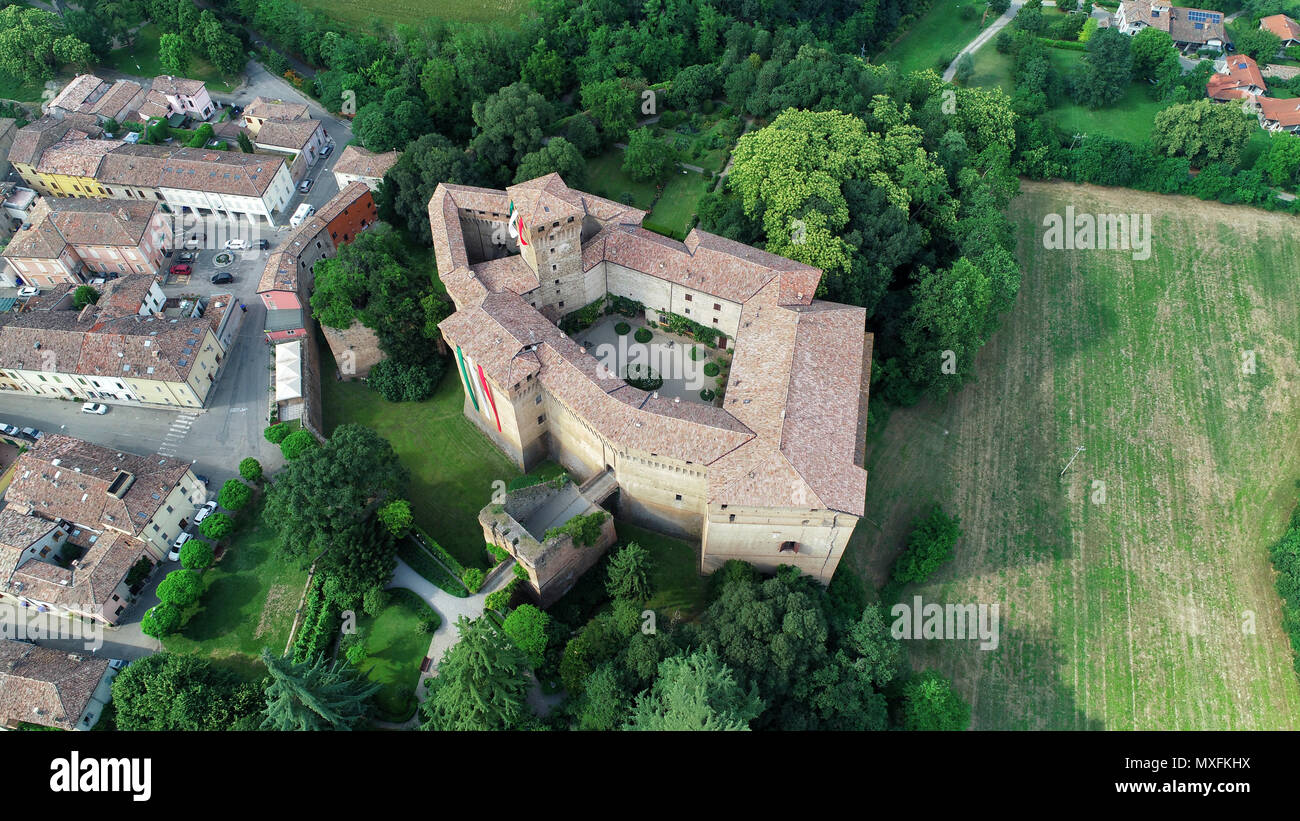 Aerial view of Montechiarugolo castle, Parma, Italy Stock Photo - Alamy