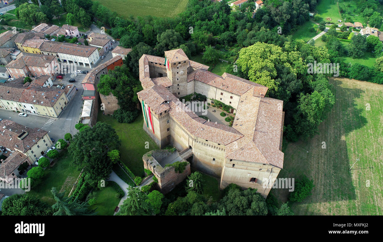 Aerial view of Montechiarugolo castle, Parma, Italy Stock Photo - Alamy