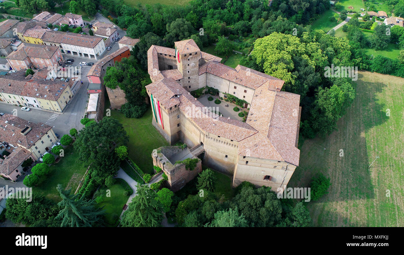 Aerial view of Montechiarugolo castle, Parma, Italy Stock Photo - Alamy