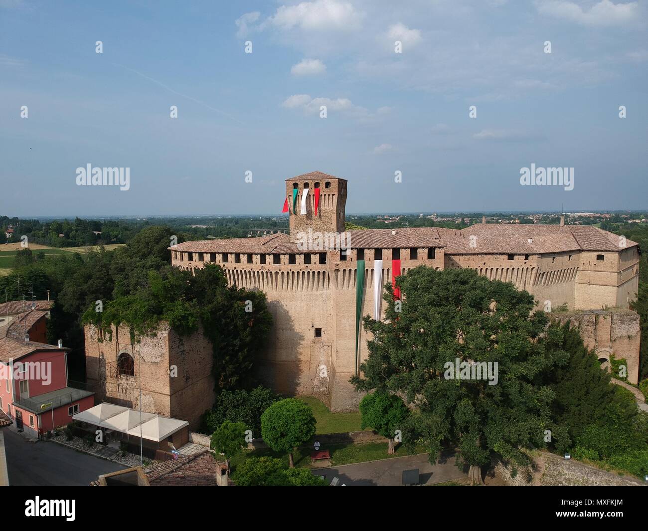 Aerial view of Montechiarugolo castle, Parma, Italy Stock Photo - Alamy