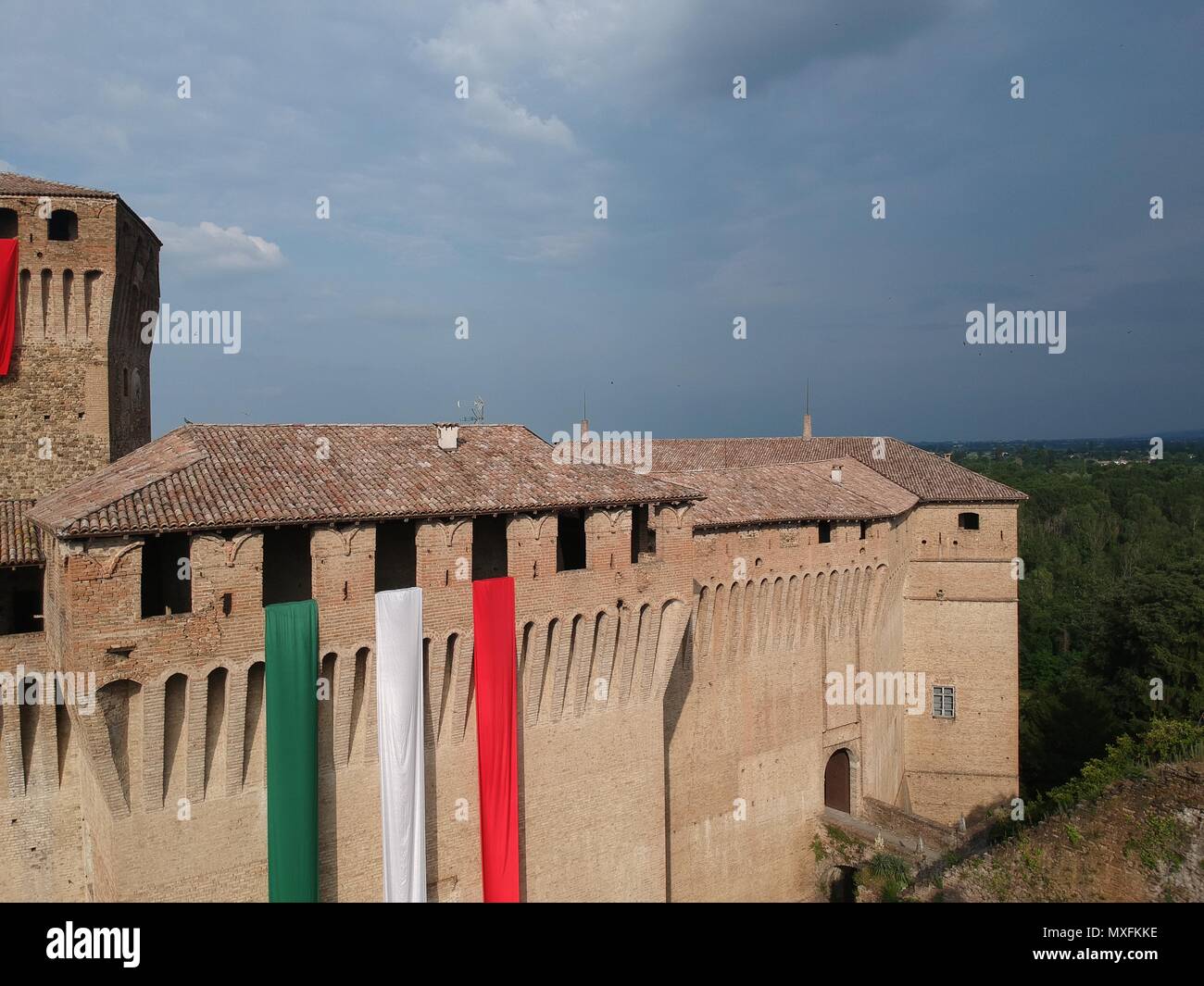 Aerial view of Montechiarugolo castle, Parma, Italy Stock Photo - Alamy